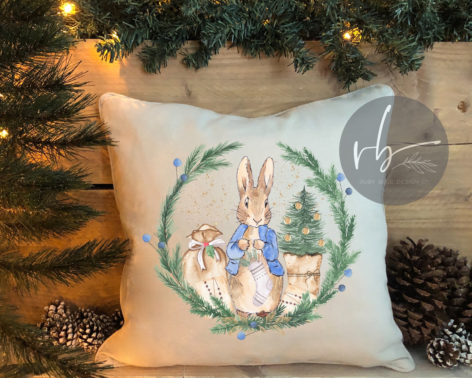 Peter Rabbit Christmas PNG Peter Rabbit Wreath Design Card - Etsy