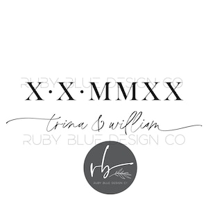 Roman Numerals Unisex Script Tattoo Design Script Calligraphy Names ...