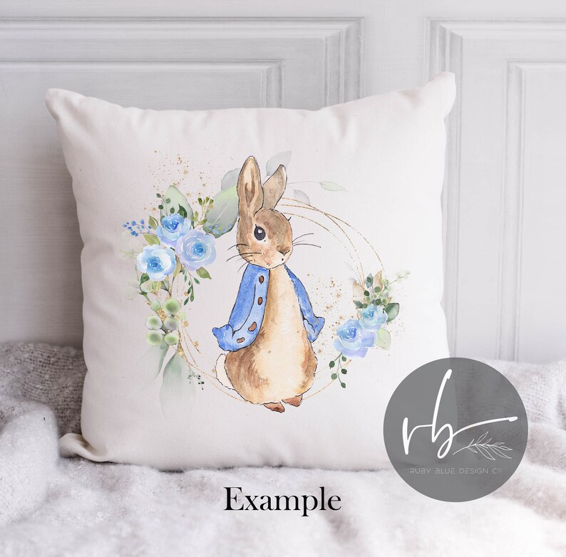 Peter Rabbit Blue Floral PNG Peter Rabbit Wreath Design | Etsy