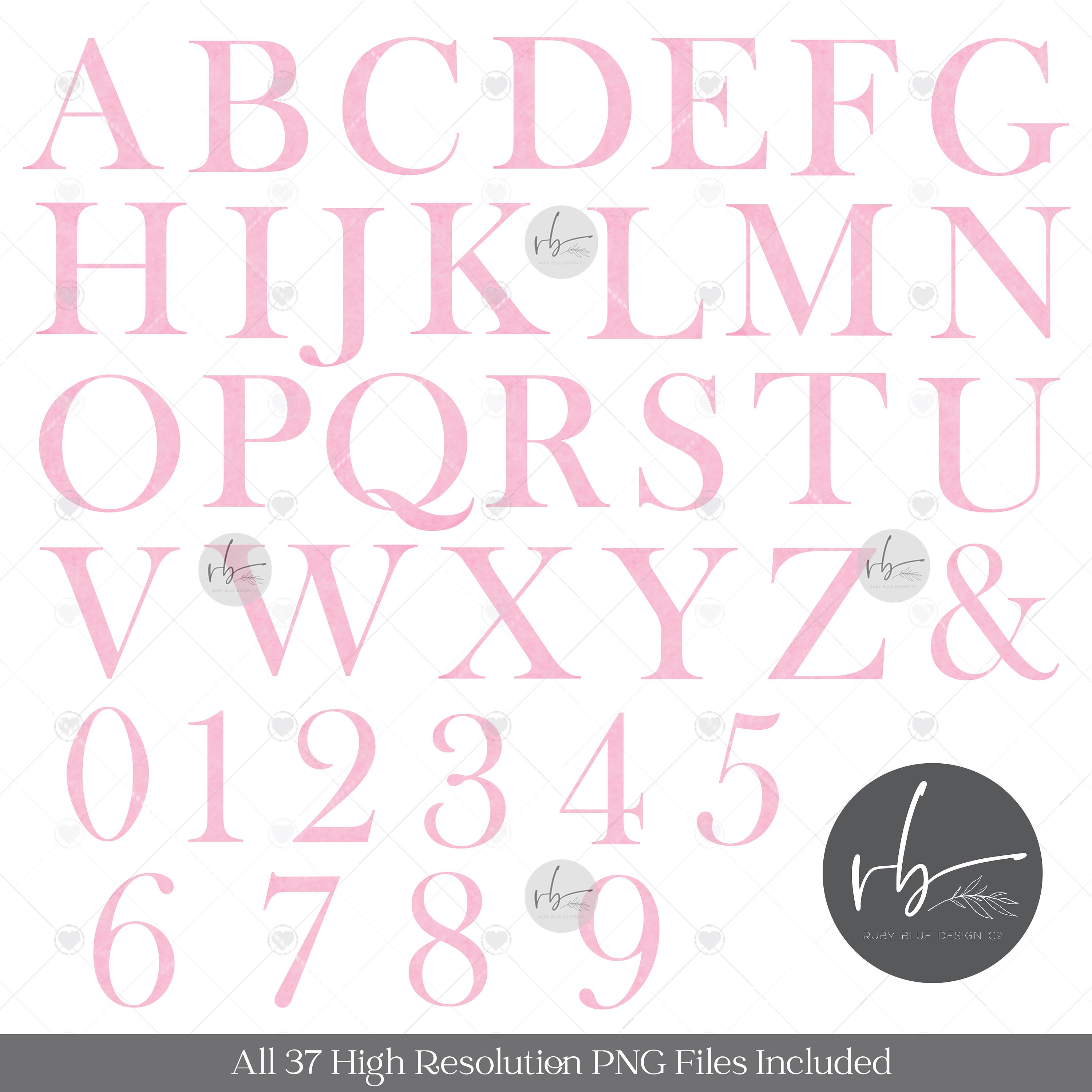 Pink Floral Watercolour Alphabet PNG 26 Letters Digital - Etsy