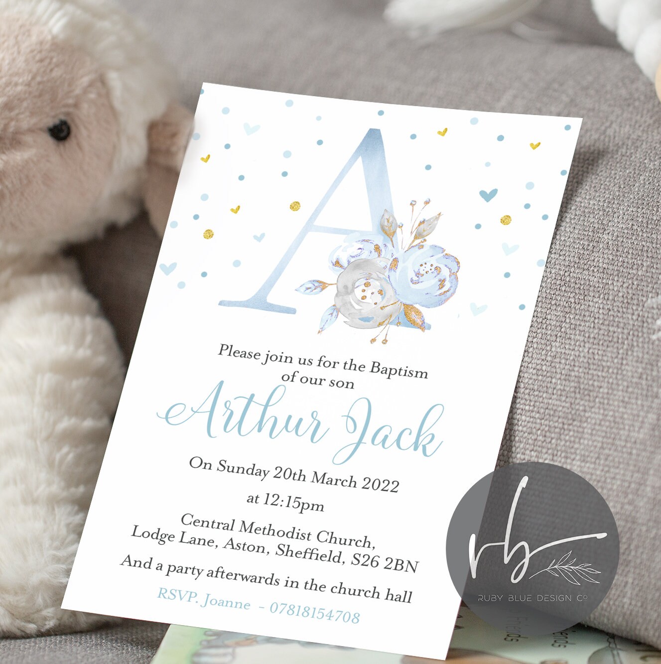 Personalised Initial Floral Watercolour Invitations, Invites ...