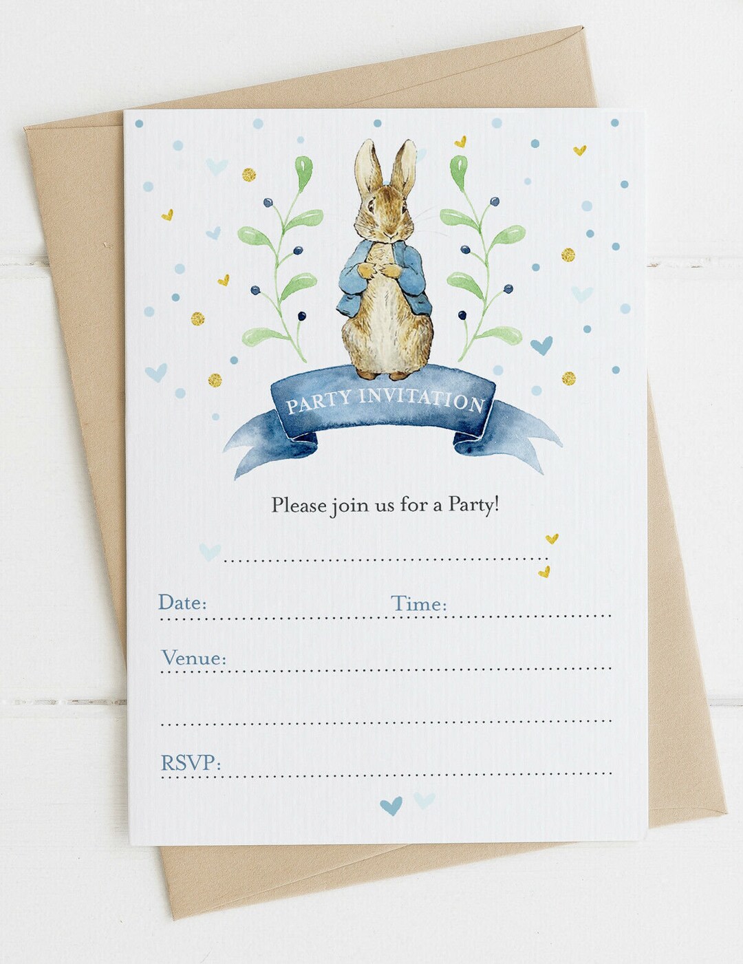 Peter Rabbit Blank Party Invitations, Pack of 25 - Etsy