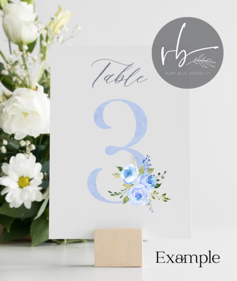 Pastel Blue Floral Watercolour Alphabet & Numbers PNG Clipart - Etsy