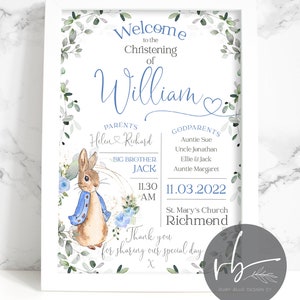 Peter Rabbit Personalised Welcome Sign Christening Sign - Etsy