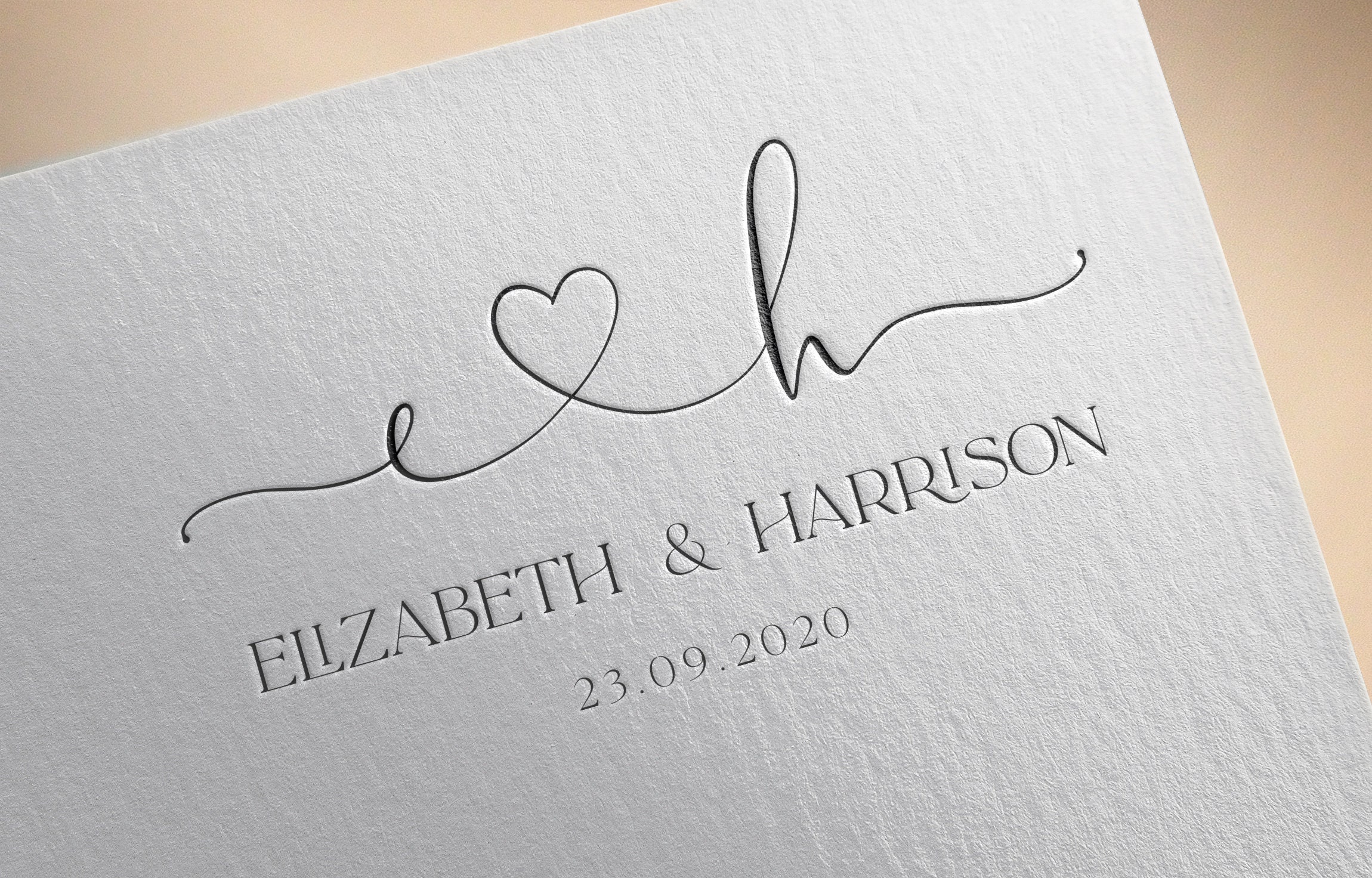 Wedding Logo Design Heart Initials Wedding Logo Custom - Etsy UK