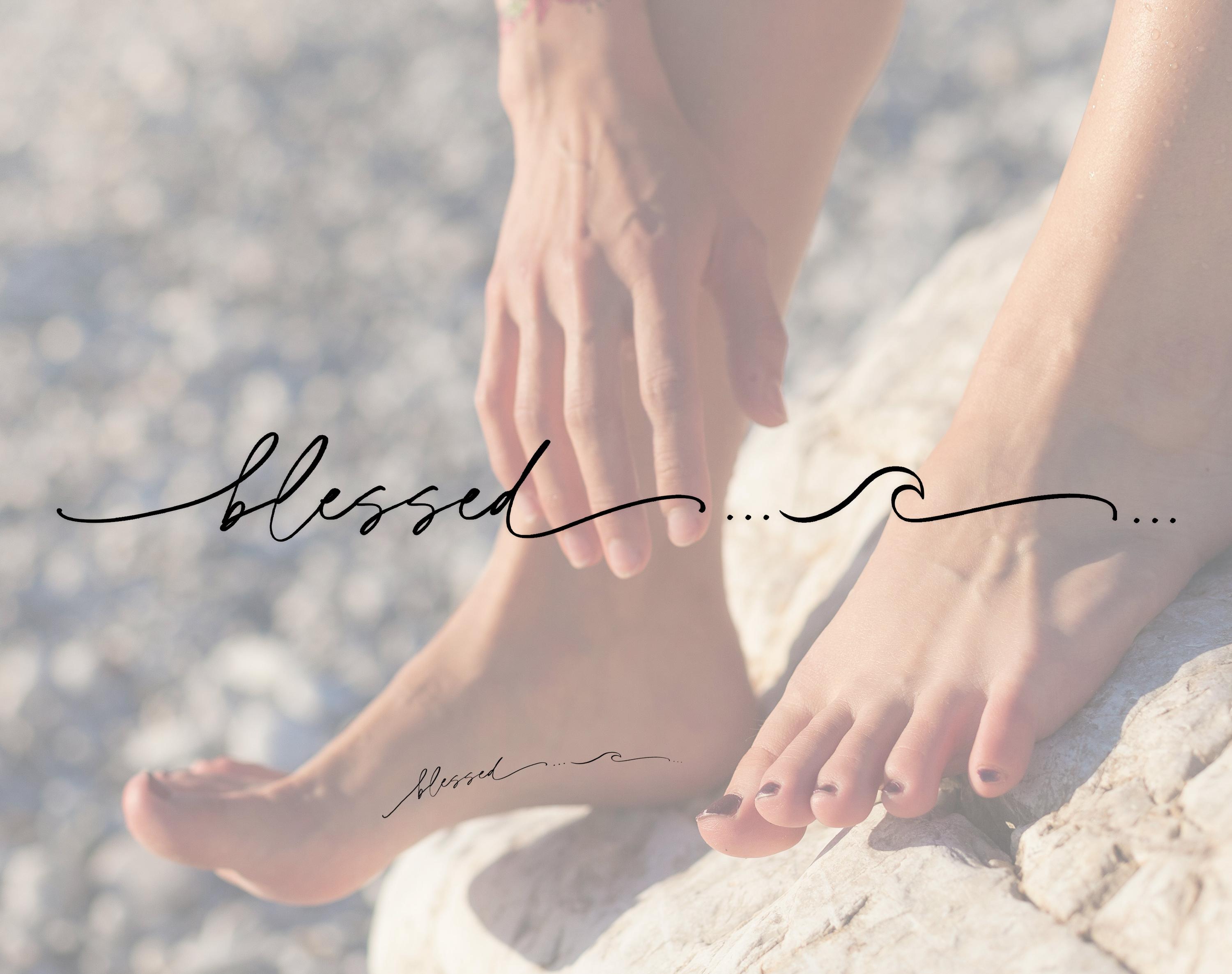 Custom Wave Personalised Tattoo Design Script Calligraphy Signature ...