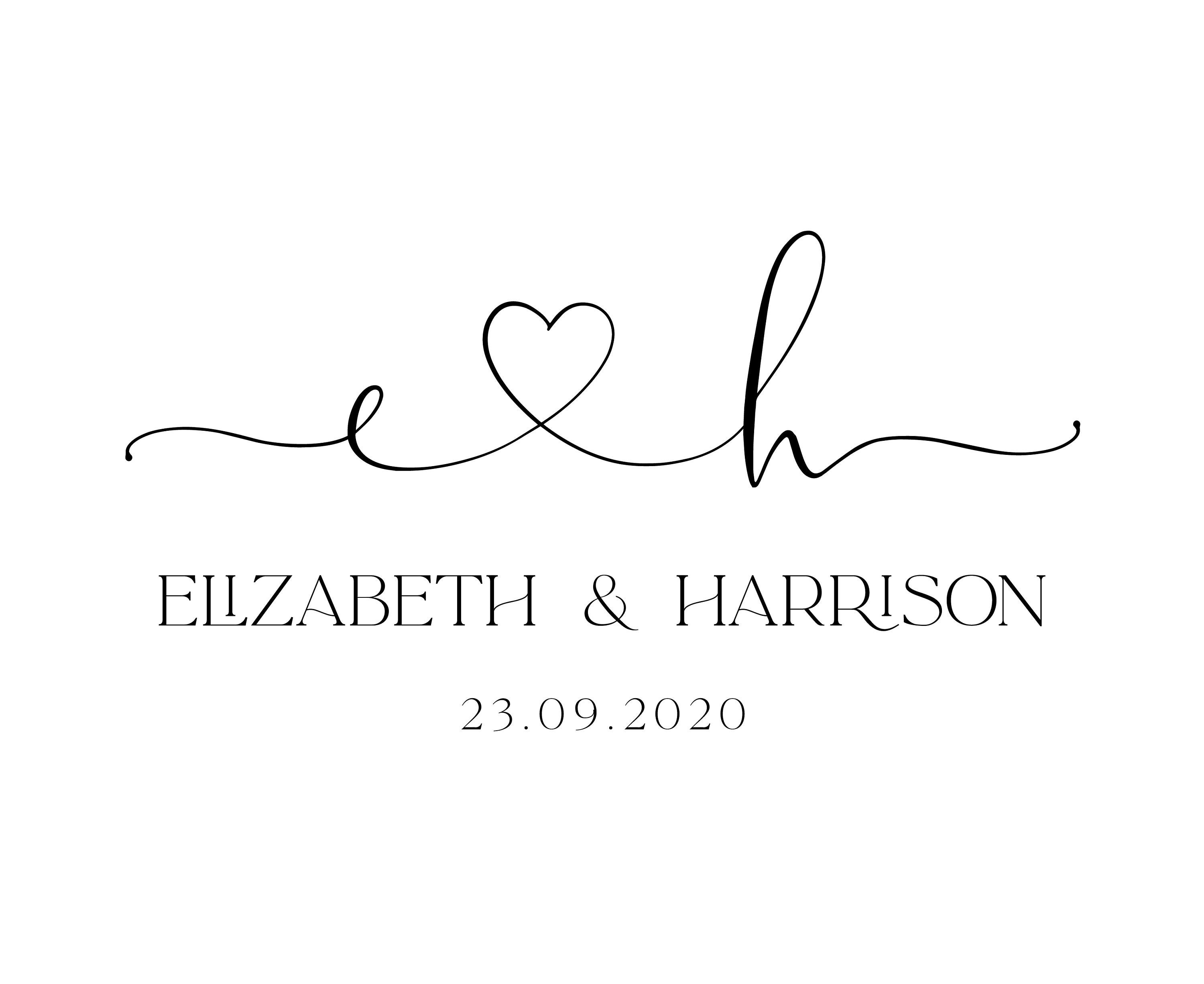 Wedding Logo Design Heart Initials Wedding Logo Custom - Etsy UK