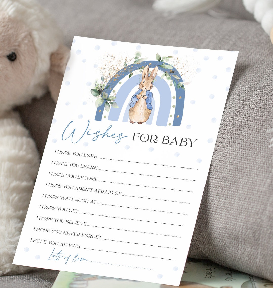 Instant Download Digital Peter Rabbit Wishes for Baby Cards | New Baby ...