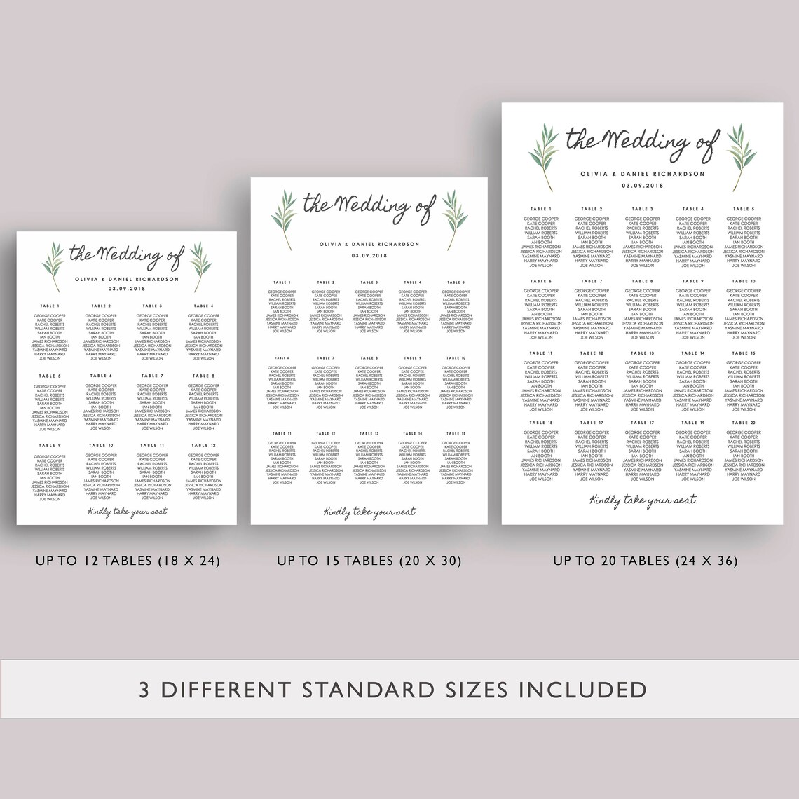 Wedding Seating Chart Template Seating Chart Printable | Etsy