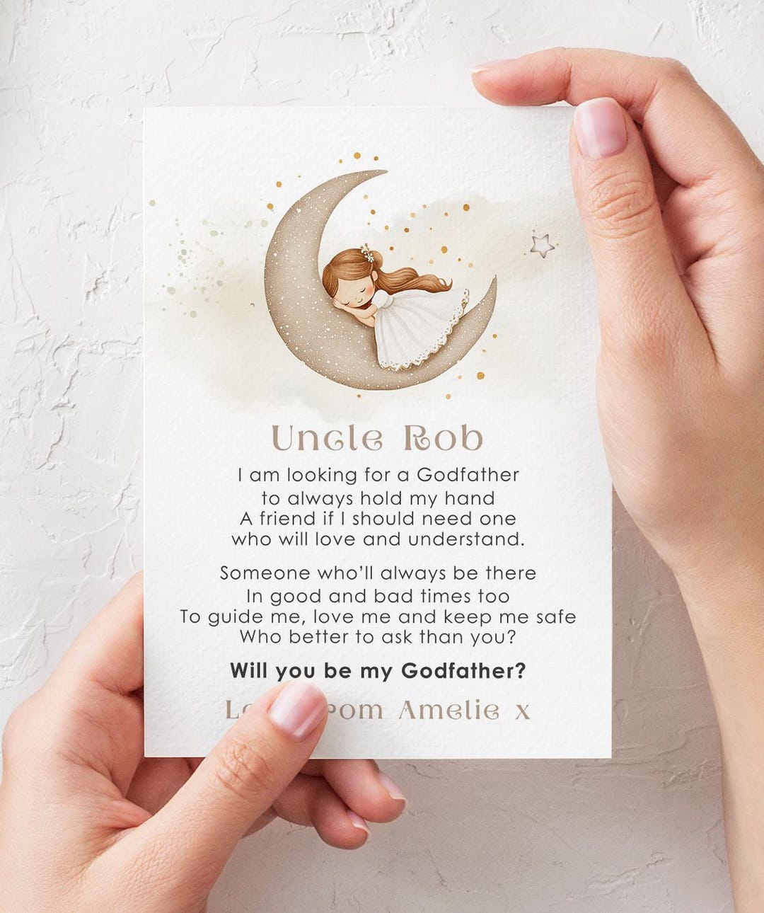 Editable Fairy Princess Will You Be My Godparents Proposal Poem ...