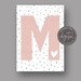 Pink Initial With Spotty Background PNG Nursery Letter M - Etsy