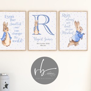 Peter Rabbit Beatrix Potter Baby Boy Nursery Decor Print Set | Etsy