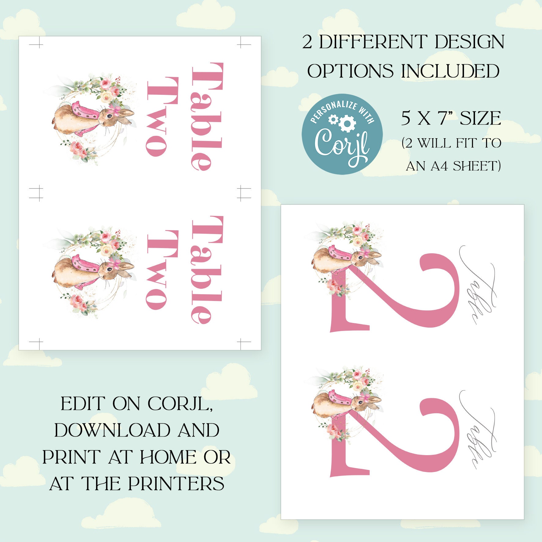 Editable Flopsy Peter Rabbit Table Numbers/names 2 Design | Etsy