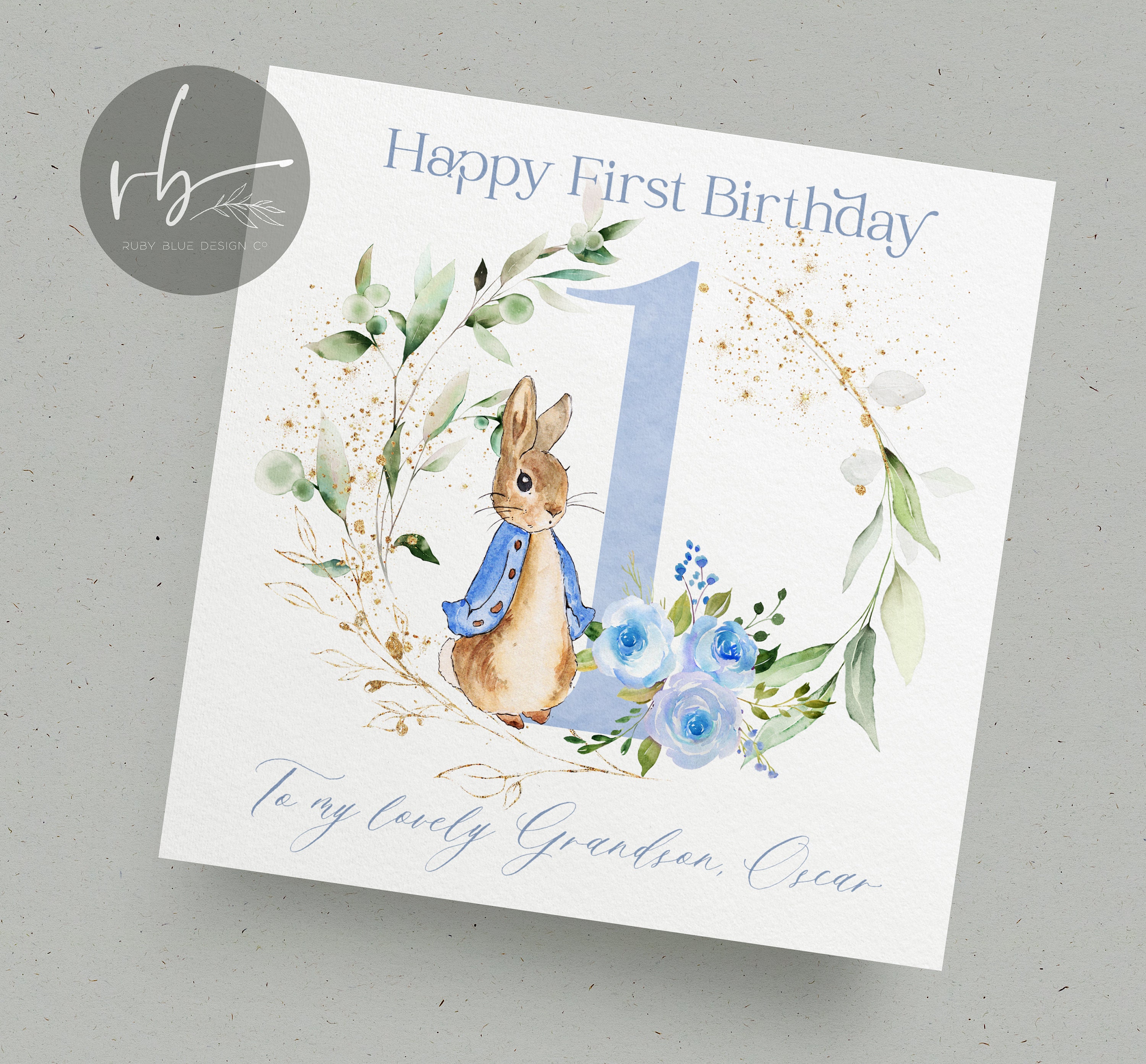 Peter Rabbit First Birthday Card Personalised Peter Rabbit - Etsy UK