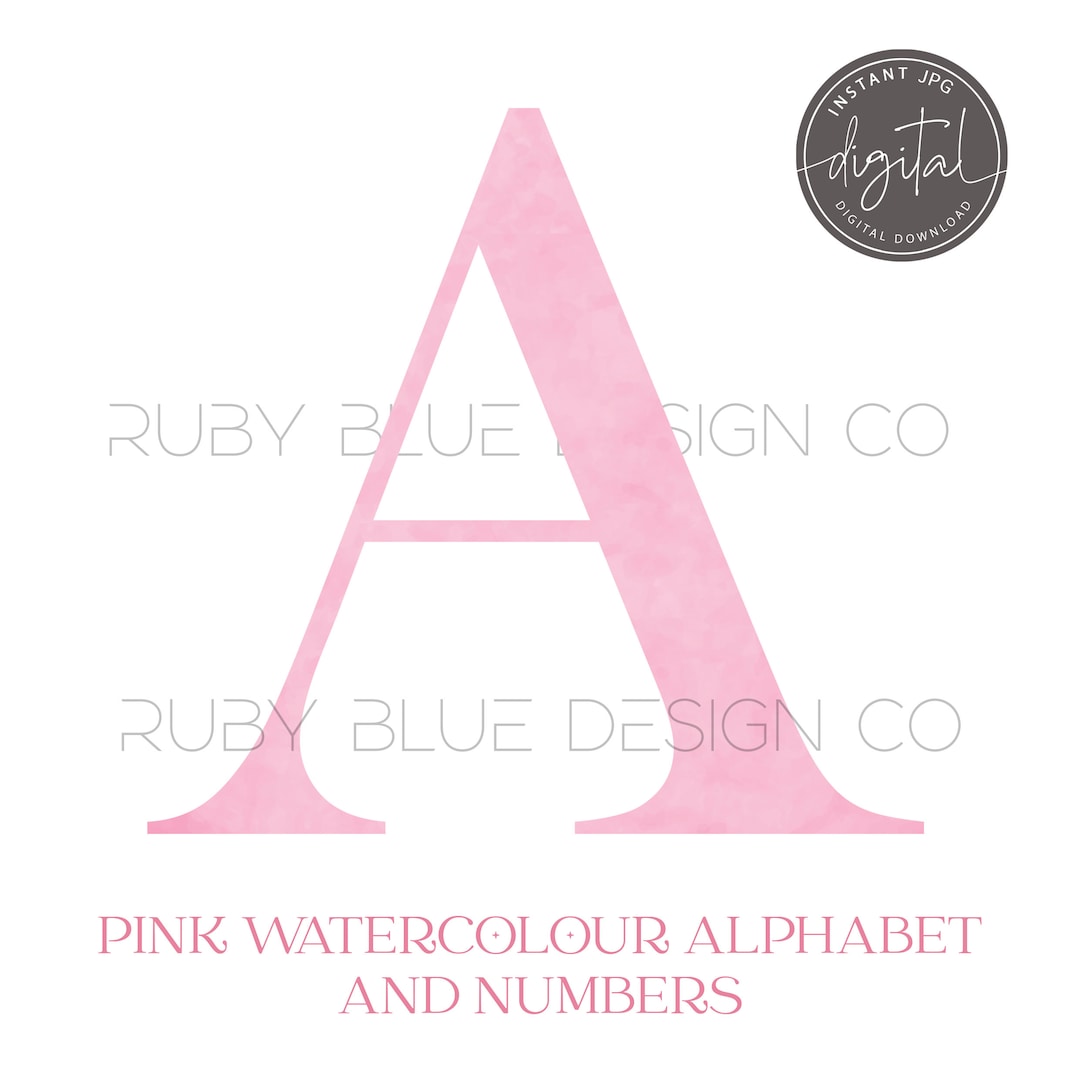Pink Floral Watercolour Alphabet PNG, 26 Letters, Digital Download ...