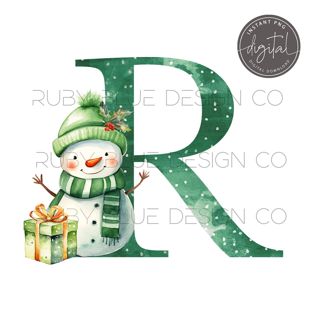 CHRISTMAS Alphabet Watercolour Alphabet PNG Snowman Clipart Christmas ...