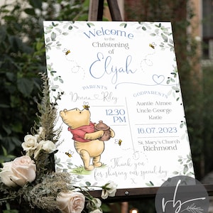 Personalised Winnie the Pooh Welcome Sign Personalised Christening Sign ...