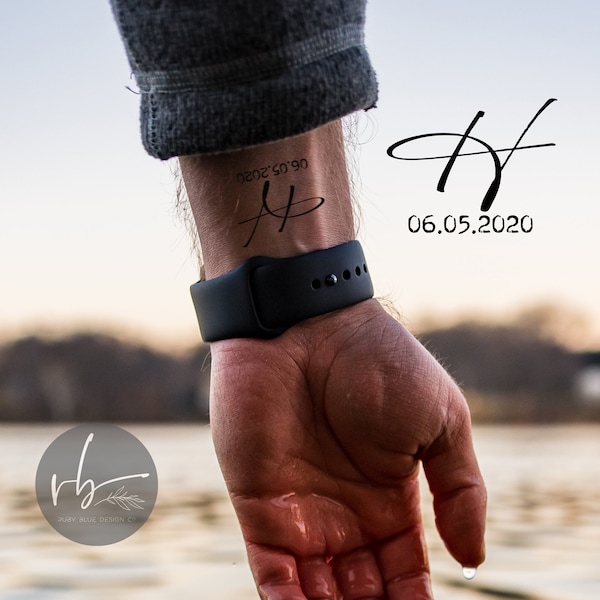 Initial Script Tattoo - Etsy