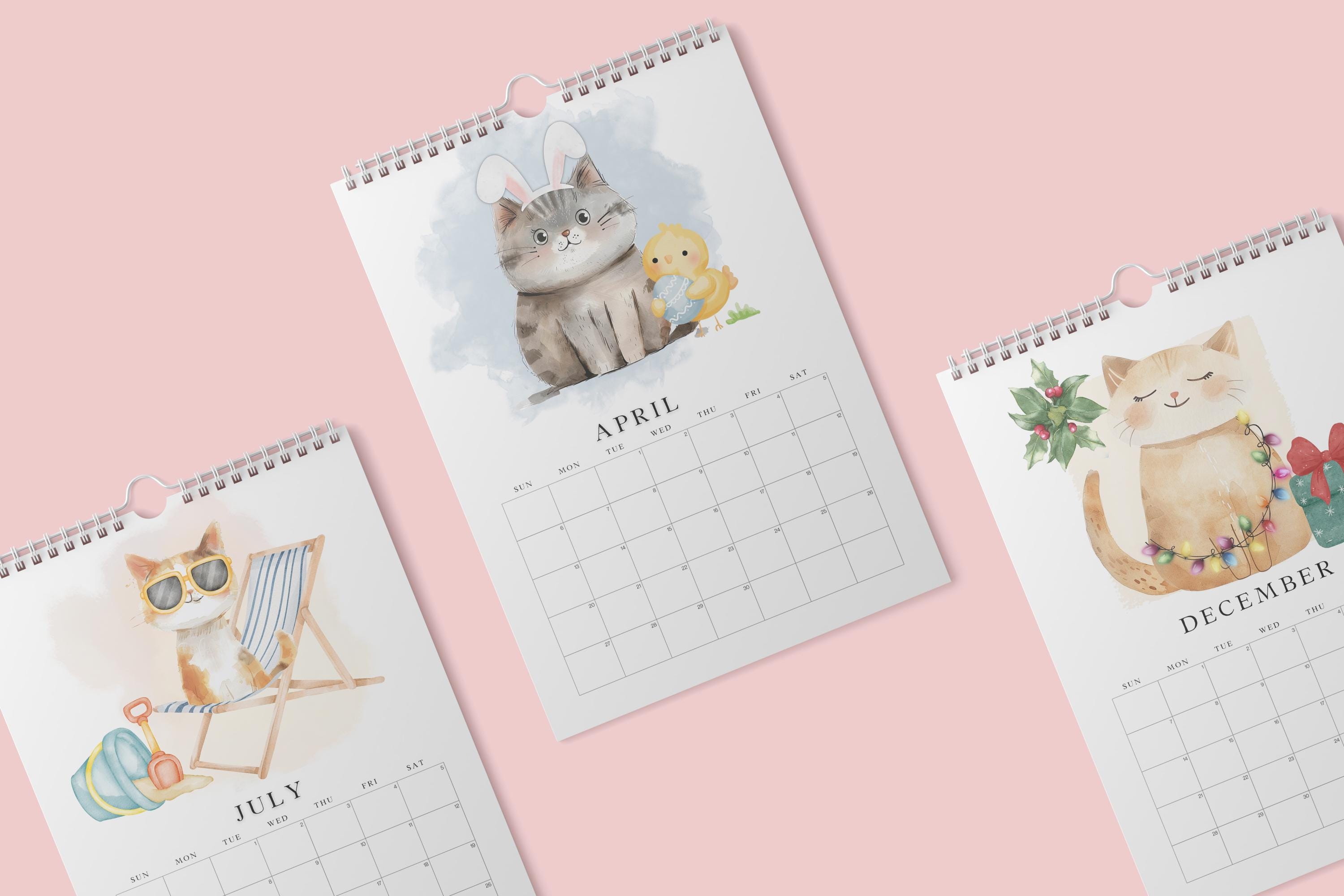 2025 Wall Calendar | Printable Wall Calendar | Cat Calendar | Cat Lover ...