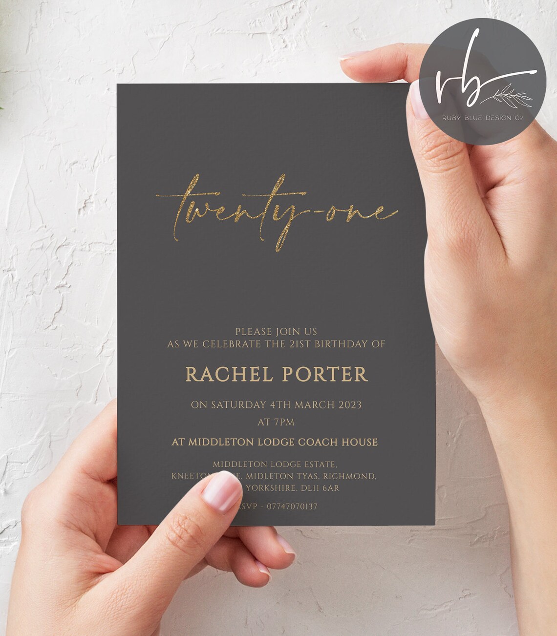 Editable Modern 21st Party Invitation. Gold Glitter Modern - Etsy