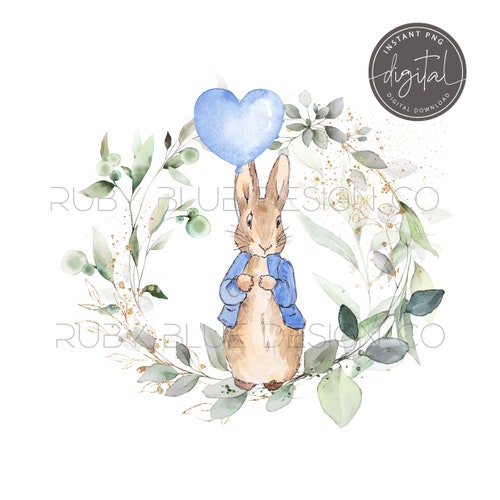 Peter Rabbit Blue Leaves PNG Peter Rabbit Digital Download - Etsy