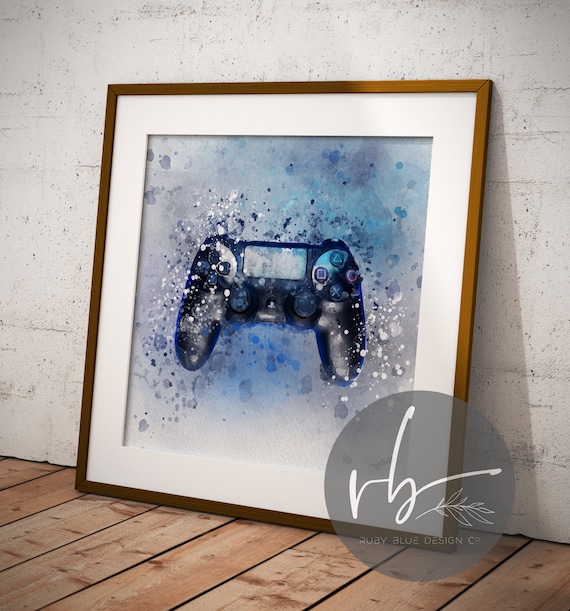 Gamer Print Art Watercolour Splash Colour Controller Wall Art - Etsy UK