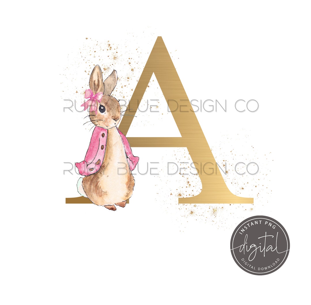 Peter Rabbit Flopsy Pink Alphabet PNG, Peter Rabbit 27 Letters, Digital ...