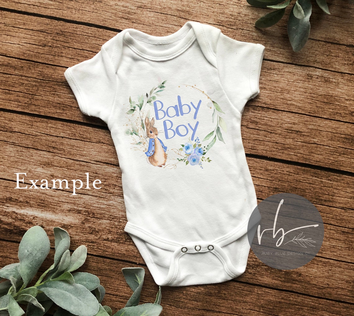 Peter Rabbit Baby Boy Blue Floral PNG Peter Rabbit Digital - Etsy