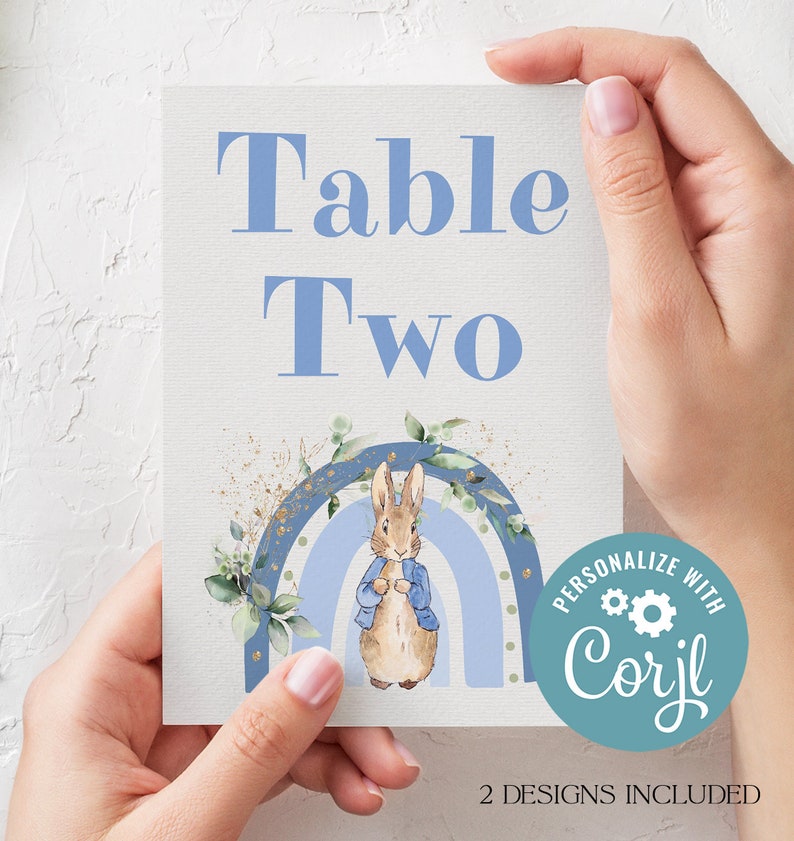 Editable Peter Rabbit Table Numbers/Names 2 design options | Etsy