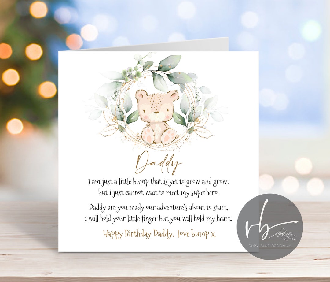 Birthday Card From Bump Birthday Card for Daddy Personalised - Etsy