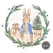 Peter Rabbit Christmas PNG, Peter Rabbit Wreath Design, Card, Tag ...