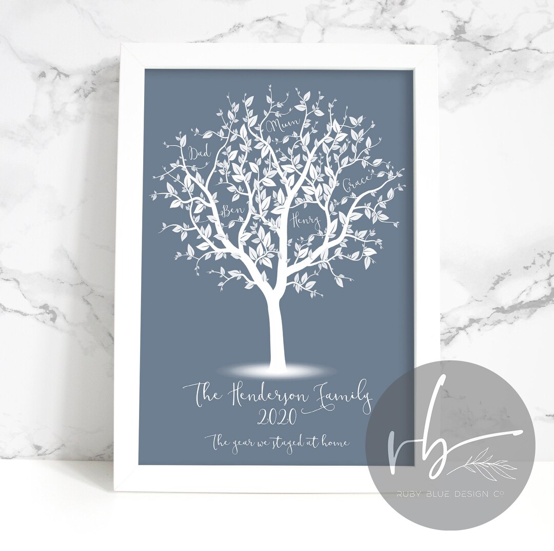 Digital Family Tree Personalised Print,family Tree, Keepsake, New Home ...