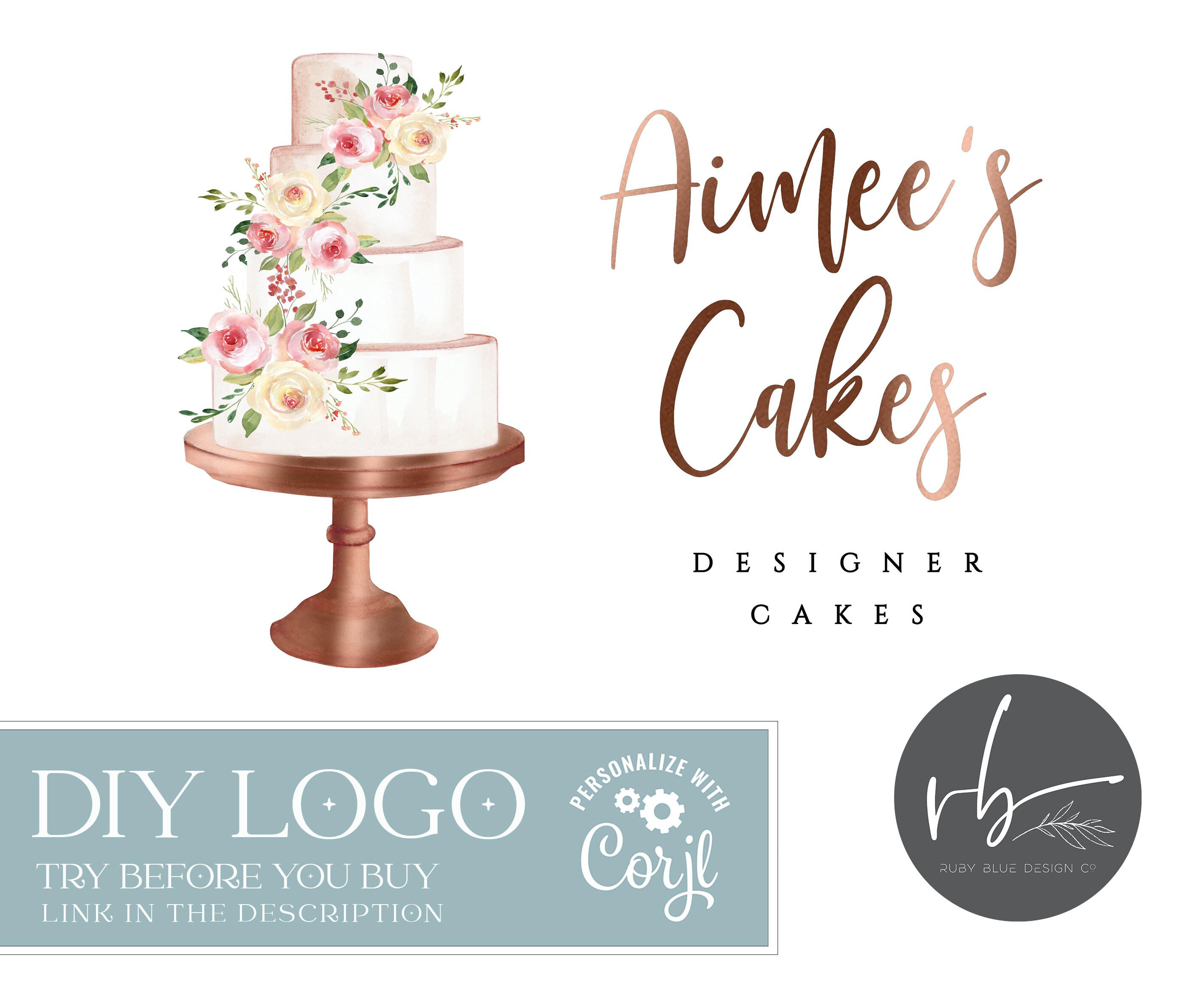 DIY Edit Yourself Cake Logo Wedding Cake Logo Design - Etsy