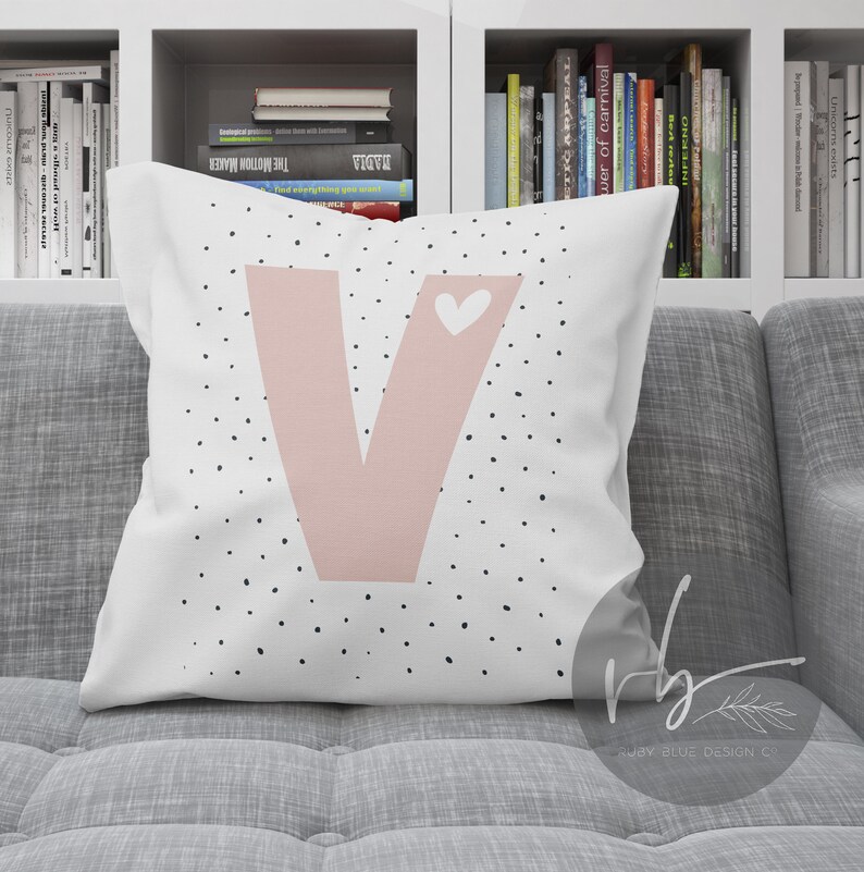 Pink Initial With Spotty Background PNG, Nursery Letter V Design, Card ...