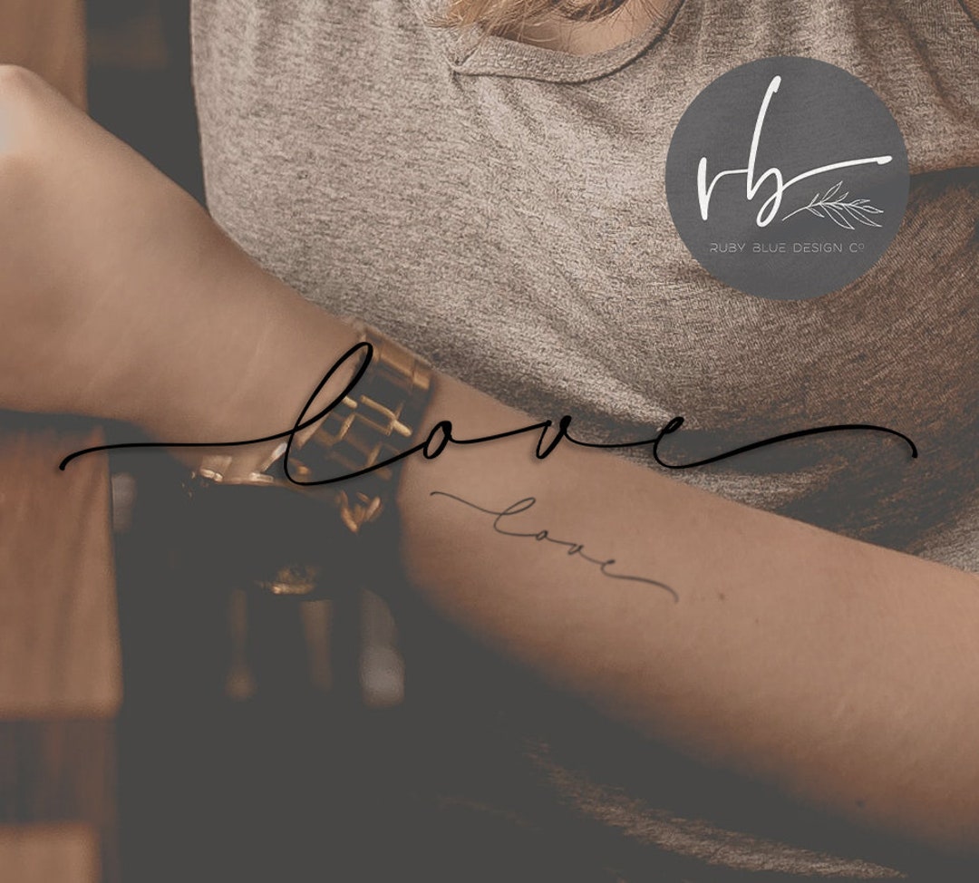 Love Word Tattoo Design Script Calligraphy Name INSTANT DOWNLOAD - Etsy