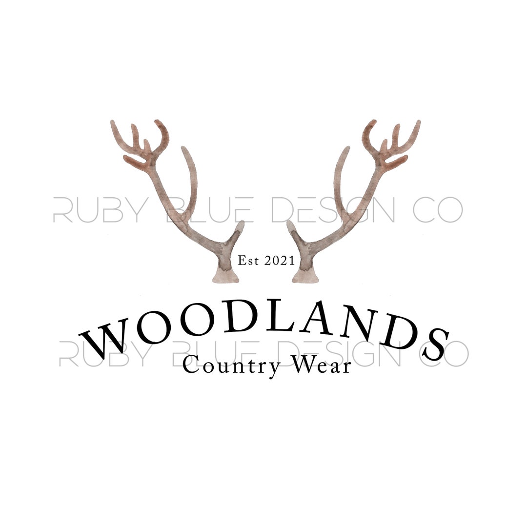Pre-made Logo, Country Wear Logo Design, Antlers Logo, Rustic Logo ...