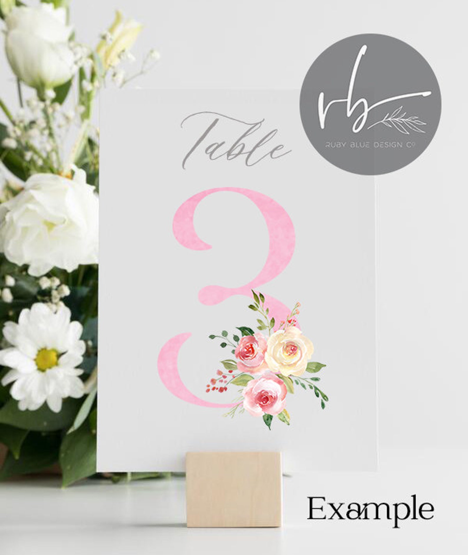 Pastel Pink Floral Watercolour Alphabet & Numbers PNG Clipart Wedding ...