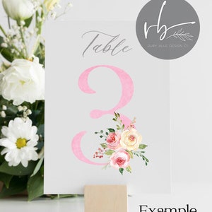 Pastel Pink Floral Watercolour Alphabet & Numbers PNG Clipart Wedding ...