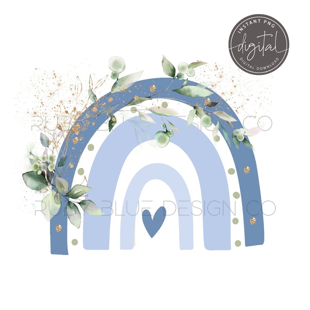 Blue Rainbow Leaves PNG, Rainbow Design, Card Design, Cushion ...