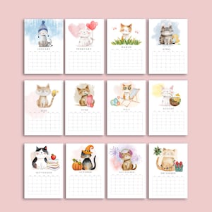2025 Wall Calendar | Printable Wall Calendar | Cat Calendar | Cat Lover ...