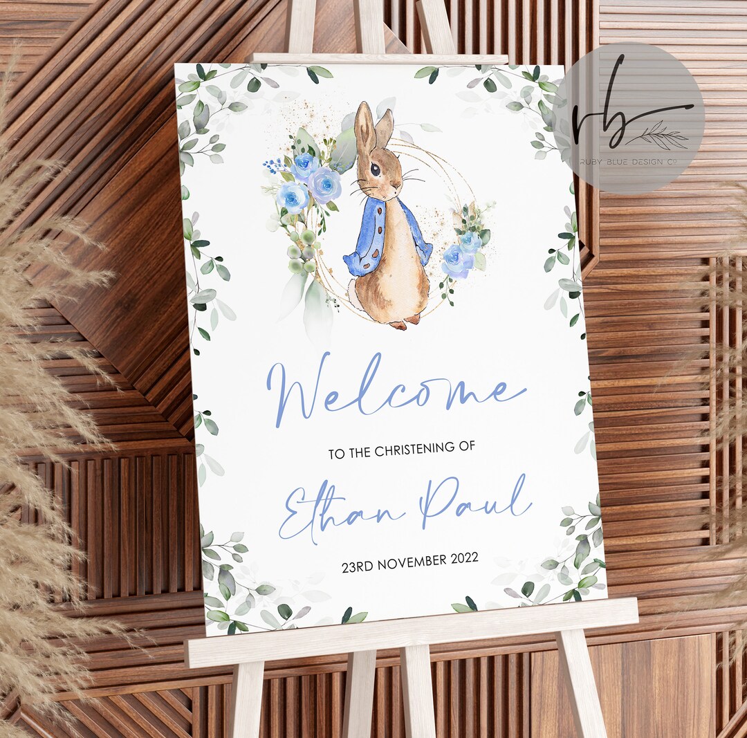EDITABLE Peter Rabbit Welcome Sign Poster Digital Welcome Sign, Corjl ...