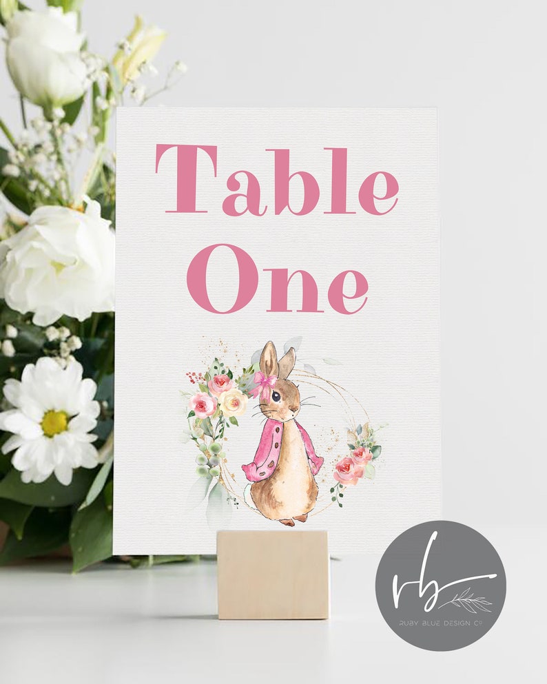 Editable Flopsy Peter Rabbit Table Numbers/names 2 Design - Etsy