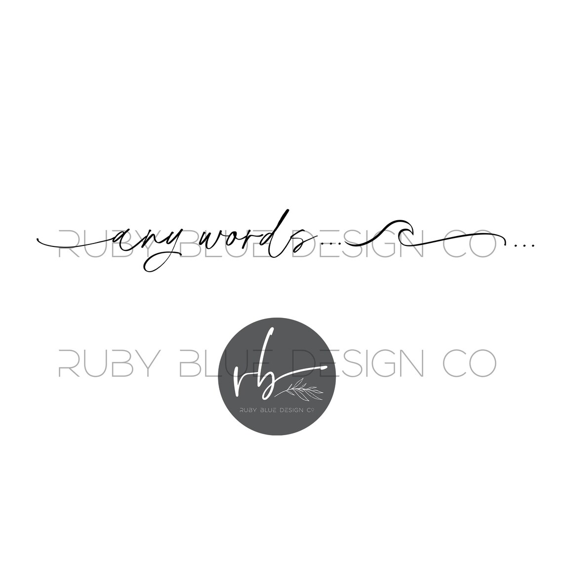 Custom Wave Personalised Tattoo Design Script Calligraphy Signature ...