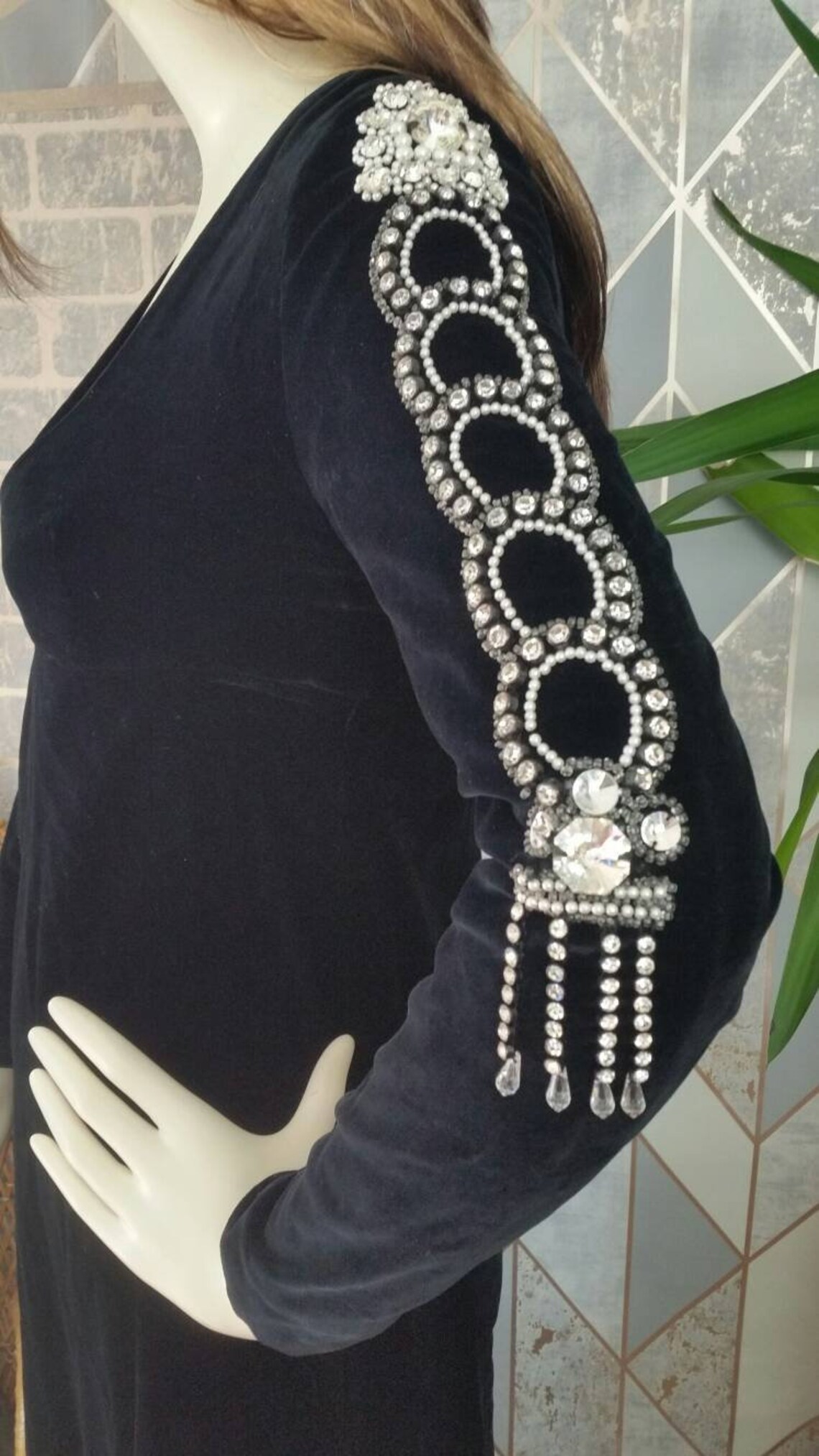 Thea Porter Designer Evening Dress Black Velvet UK Size 8 - Etsy