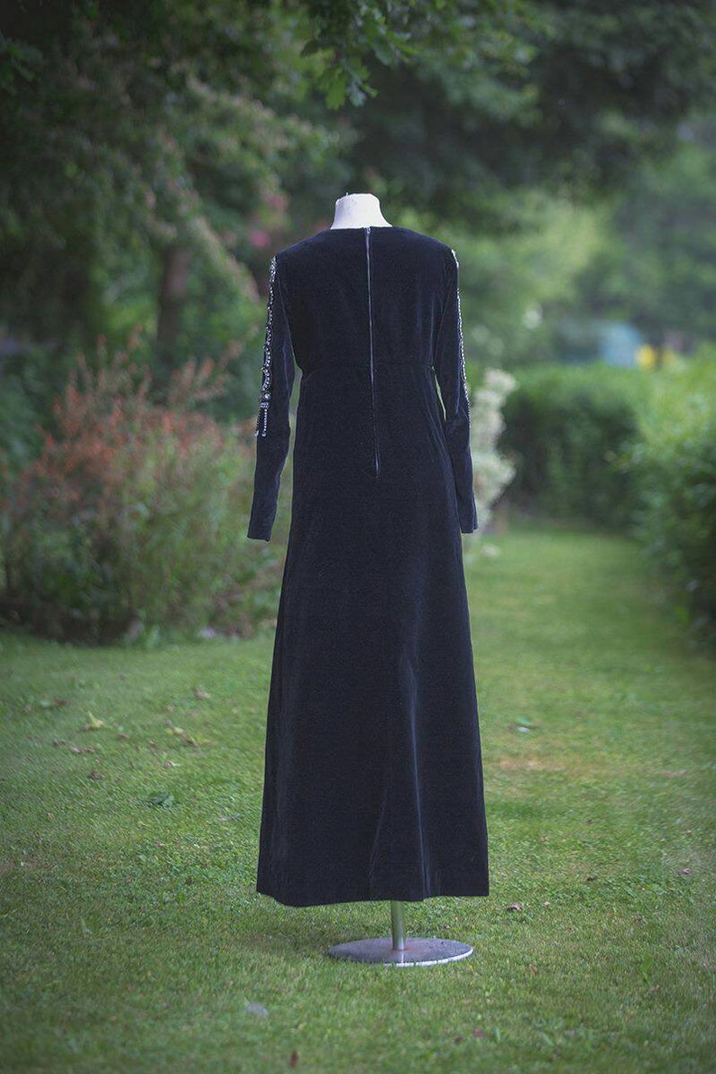Thea Porter Designer Evening Dress Black Velvet UK Size 8 - Etsy