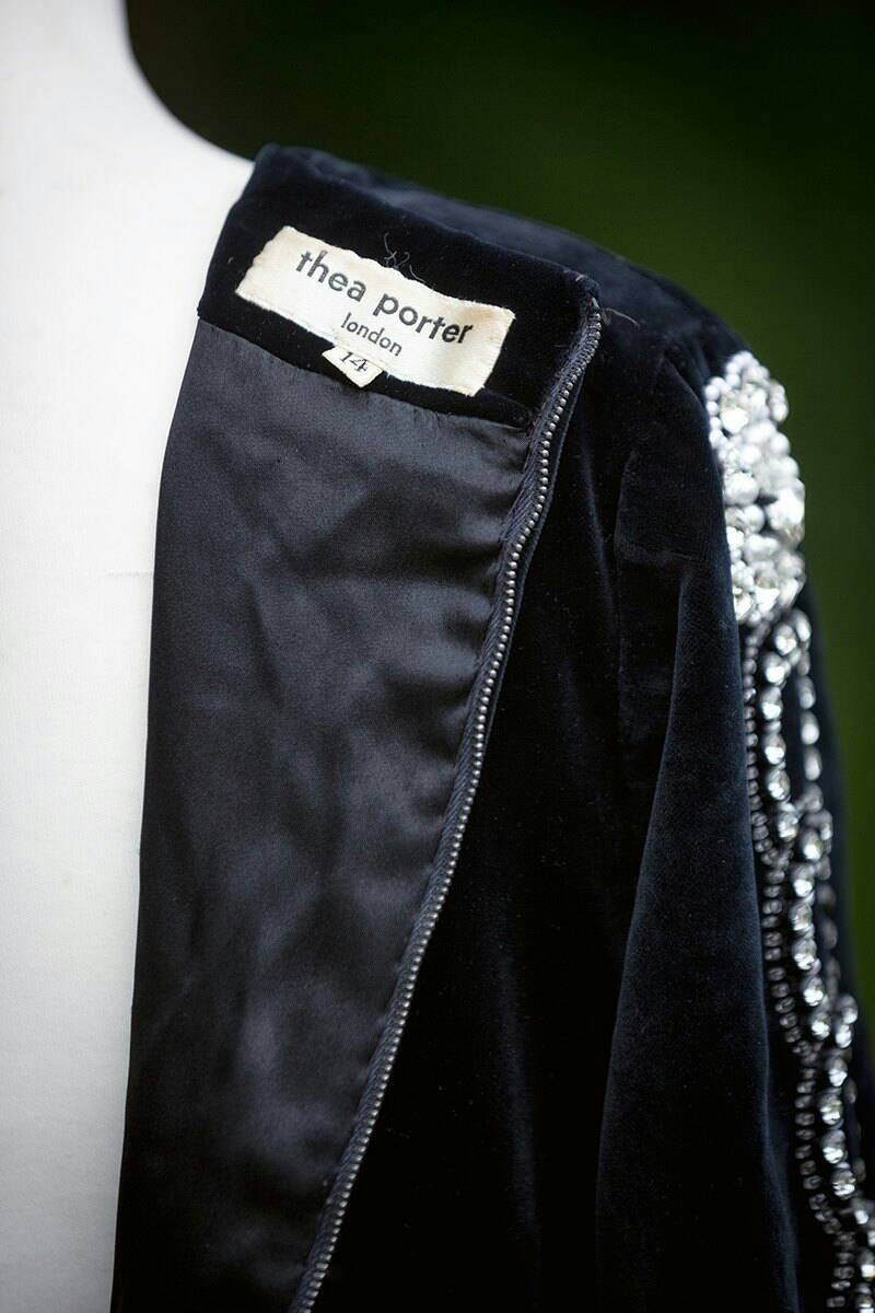 Thea porter Designer evening dress black velvet UK size 8 | Etsy