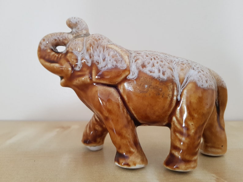 Elephant Figurine Pottery Elephants Ceramic Elephants | Etsy