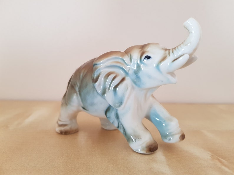 Elephant Figurine Pottery Elephants Ceramic Elephants - Etsy