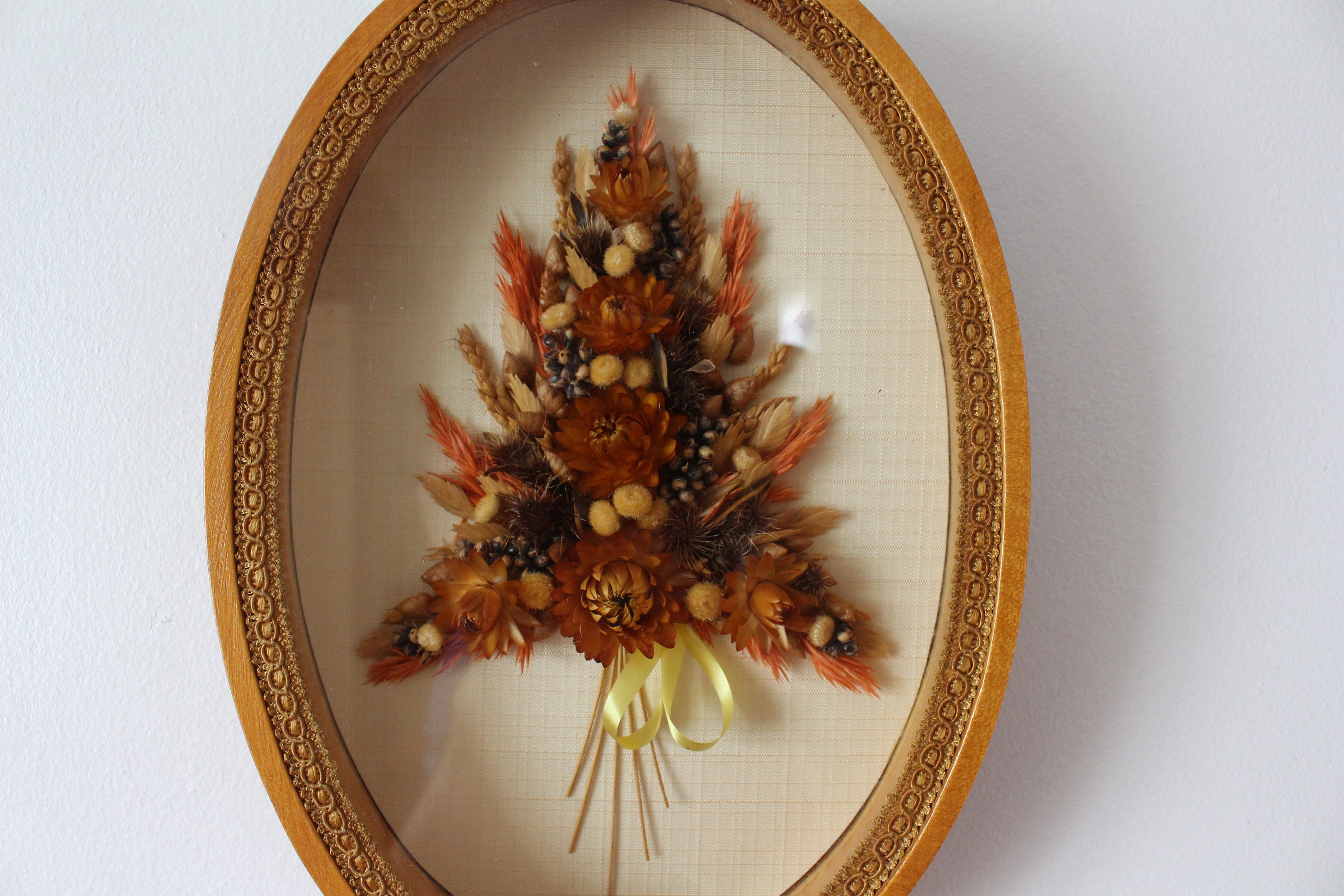 Dried flowers in frame stuffed flowers vintage flowers | Etsy