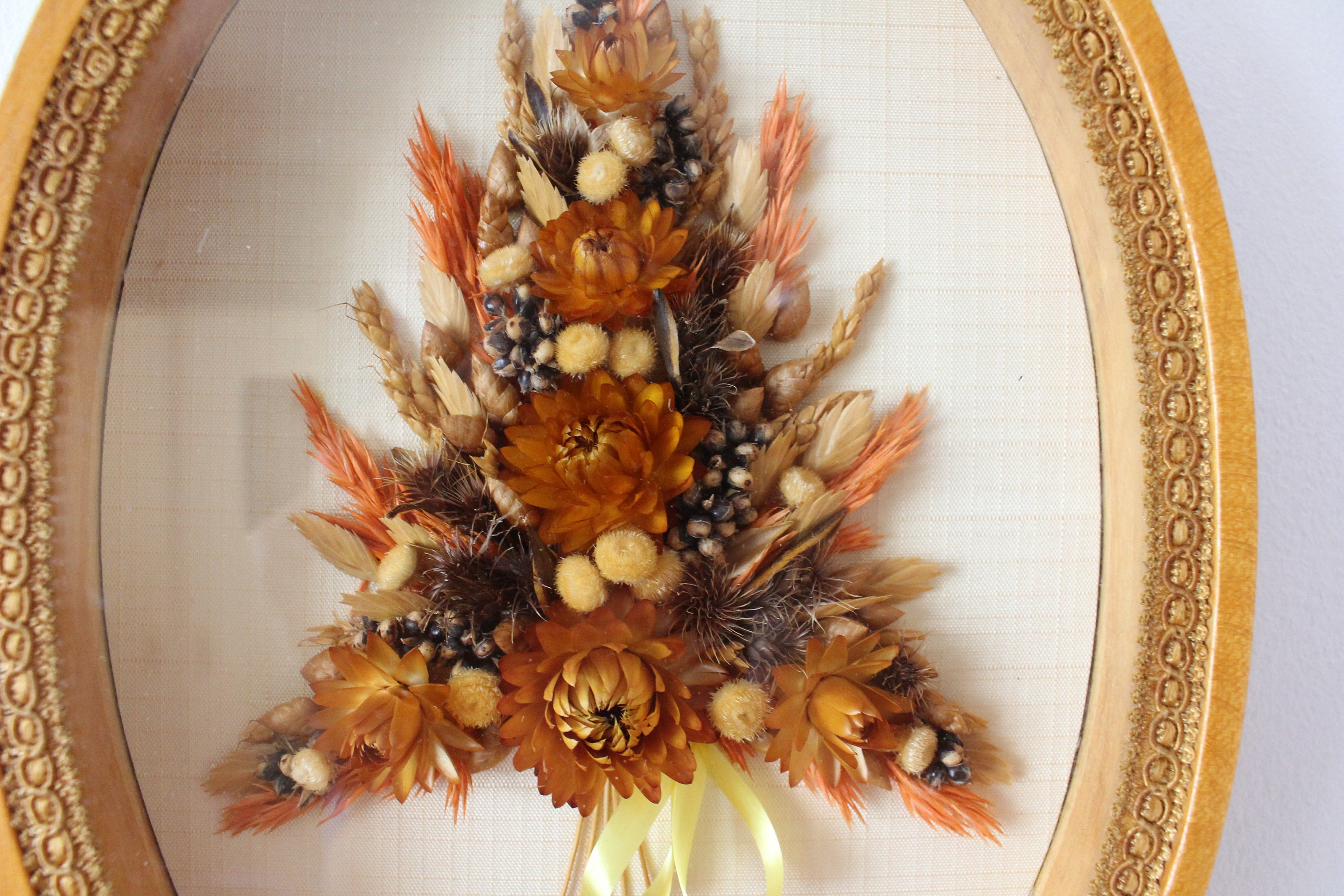 Dried flowers in frame stuffed flowers vintage flowers | Etsy